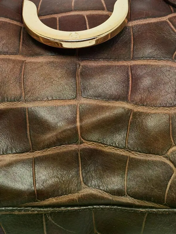 AIGNER Croc-embossed Satchel Bag