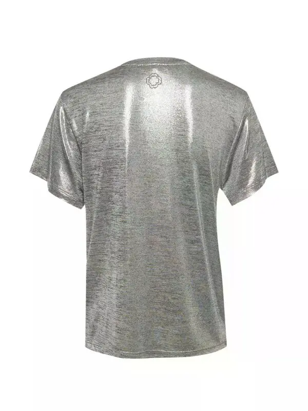 Maje Lamé Jersey T-shirt - Silver