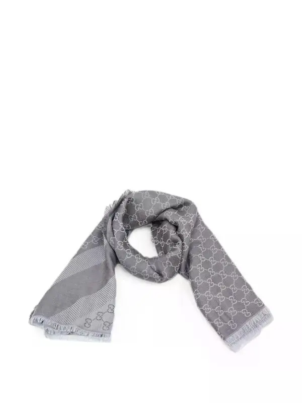 Gucci Gg Jacquard Fringed Scarf