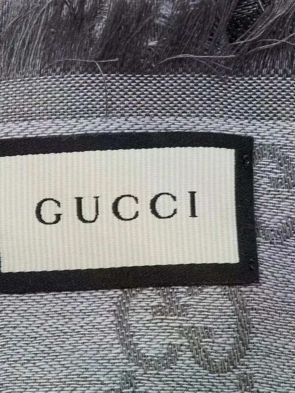 Gucci Gg Jacquard Fringed Scarf
