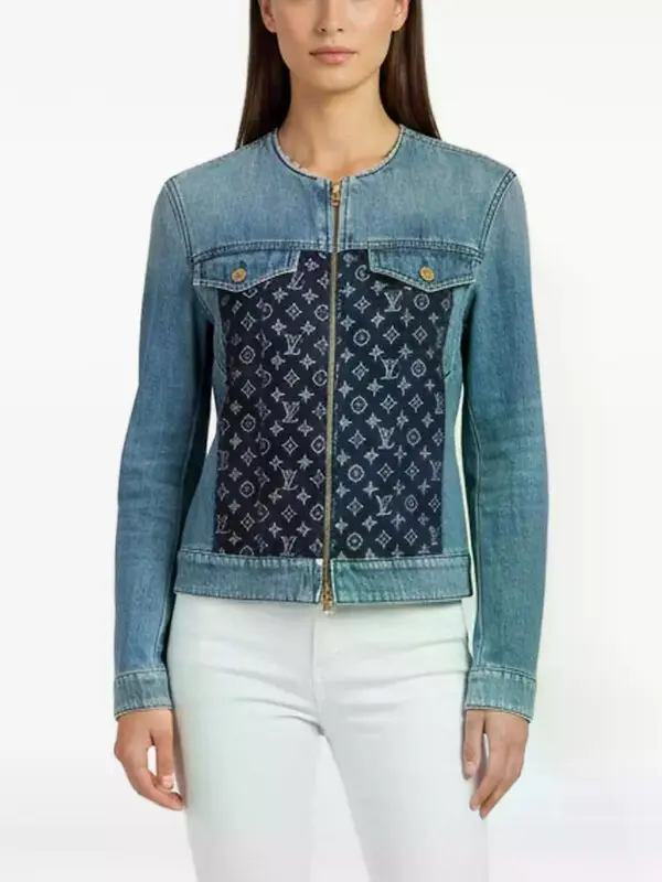 LOUIS VUITTON Monogram Zip-up Denim Jacket