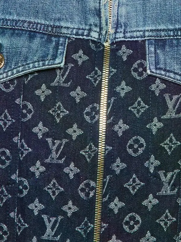 LOUIS VUITTON Monogram Zip-up Denim Jacket