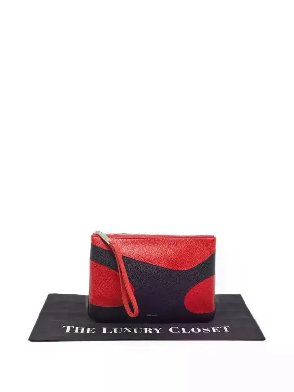 FERRAGAMO Leather Wristlet Clutch Bag
