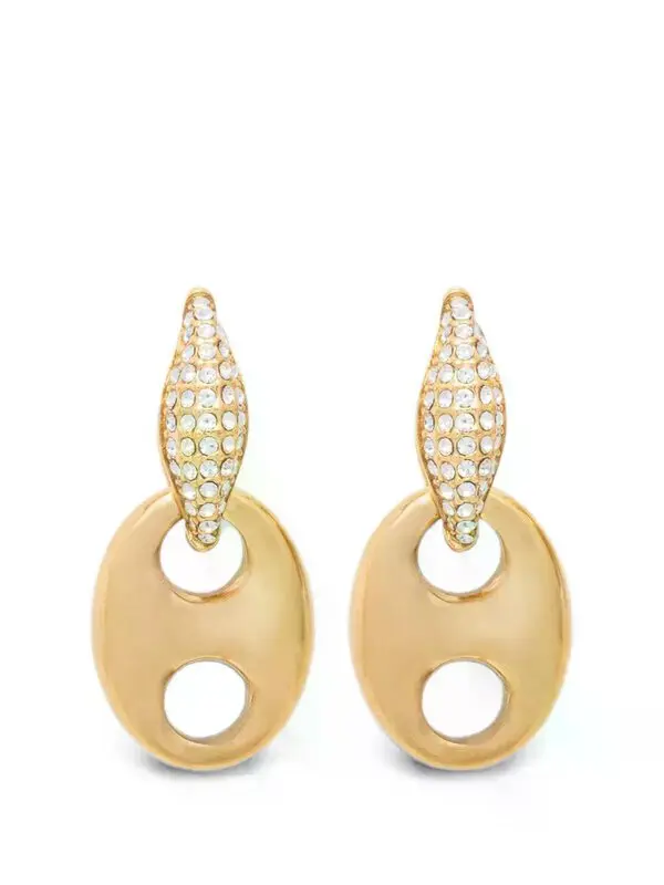 Guess Crystal Embellished Drop Earrings - Gold