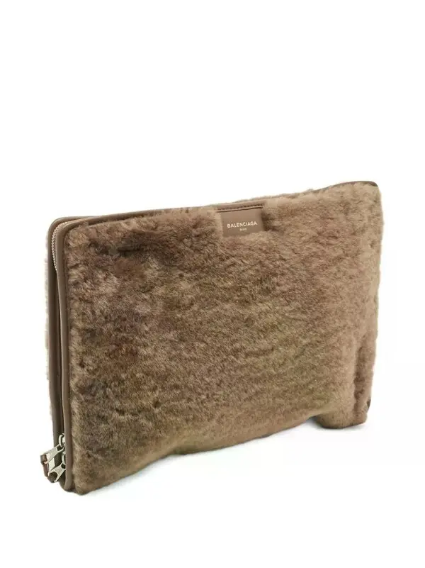 Balenciaga Bazar Shearling Clutch Bag