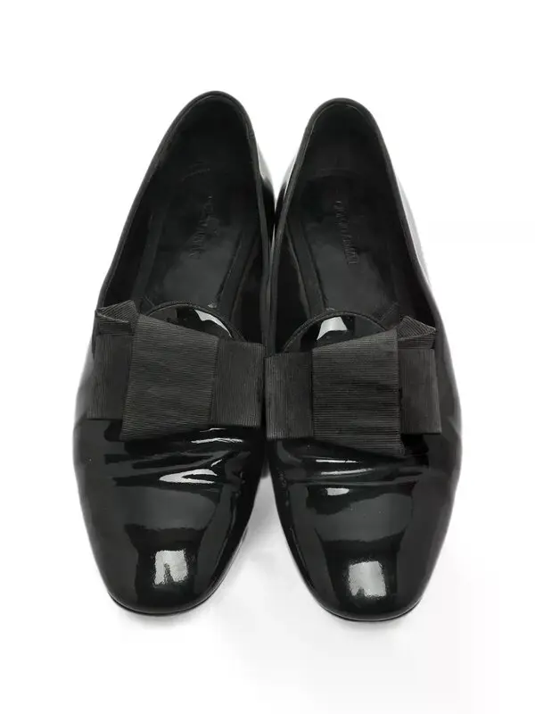 Giorgio Armani Bow-detail Patent-leather Loafers