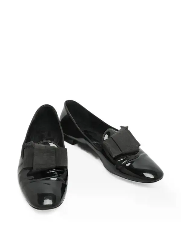 Giorgio Armani Bow-detail Patent-leather Loafers