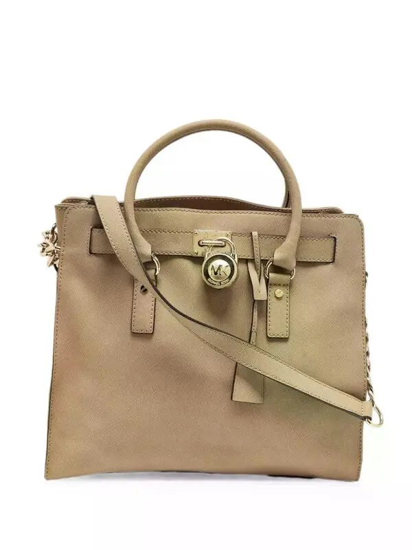 Michael Kors Hamilton North South Leather Tote Bag - Neutrals