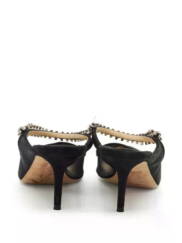 JIMMY CHOO Bing 100 Crystal-embellished Suede Heeled Pumps
