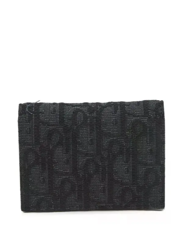 Dior Oblique Canvas Flap Card Case - Black