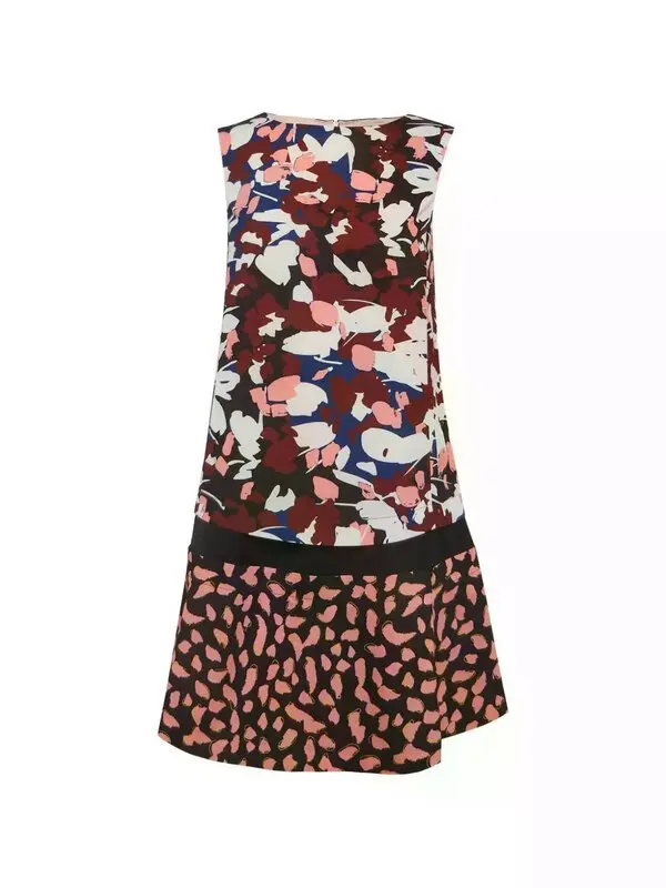 JIL SANDER Abstract-print Panelled Mini Dress - Black