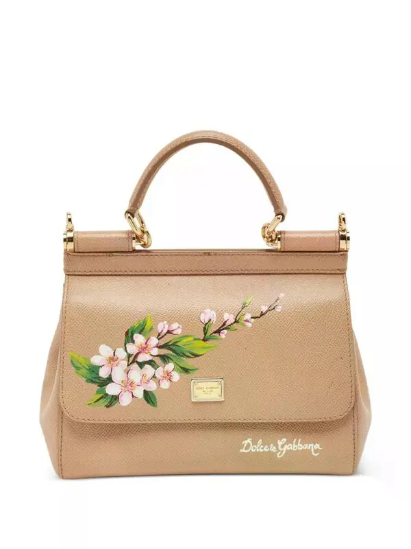 Dolce & Gabbana Miss Sicily Floral-print Two-way Handbag - Neutrals