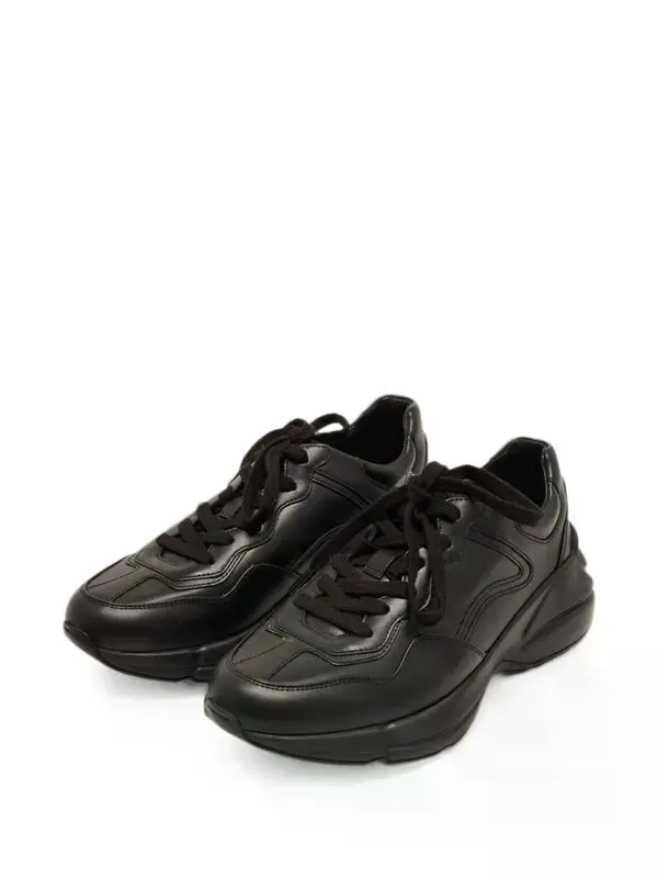 Gucci Rhyton Leather Sneakers - Black