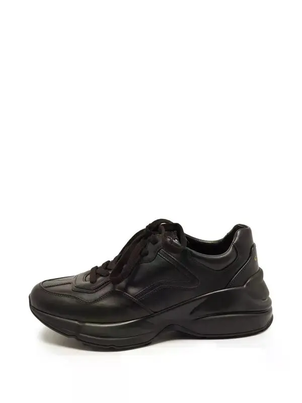 Gucci Rhyton Leather Sneakers - Black