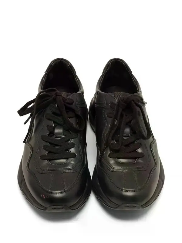 Gucci Rhyton Leather Sneakers - Black