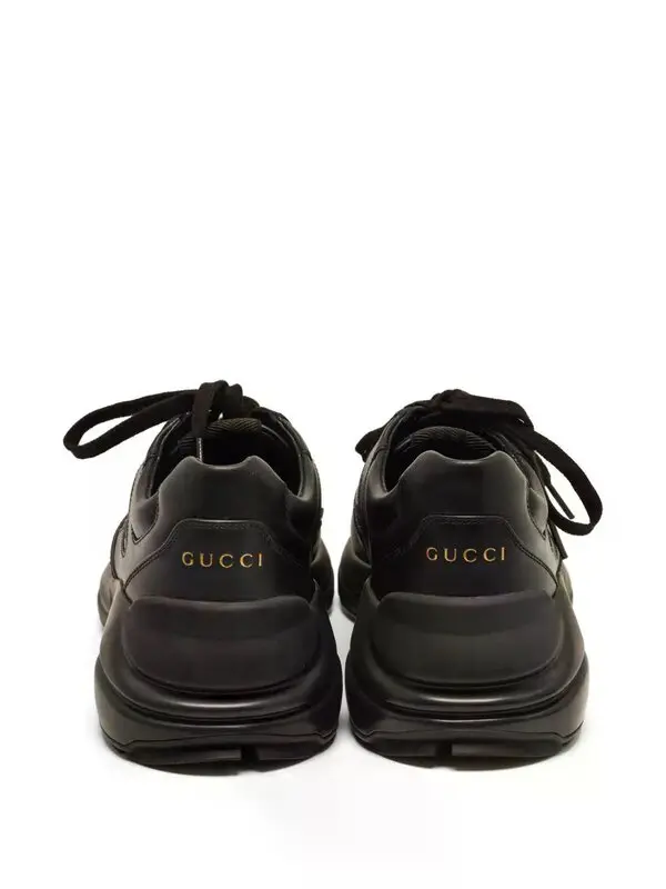 Gucci Rhyton Leather Sneakers - Black