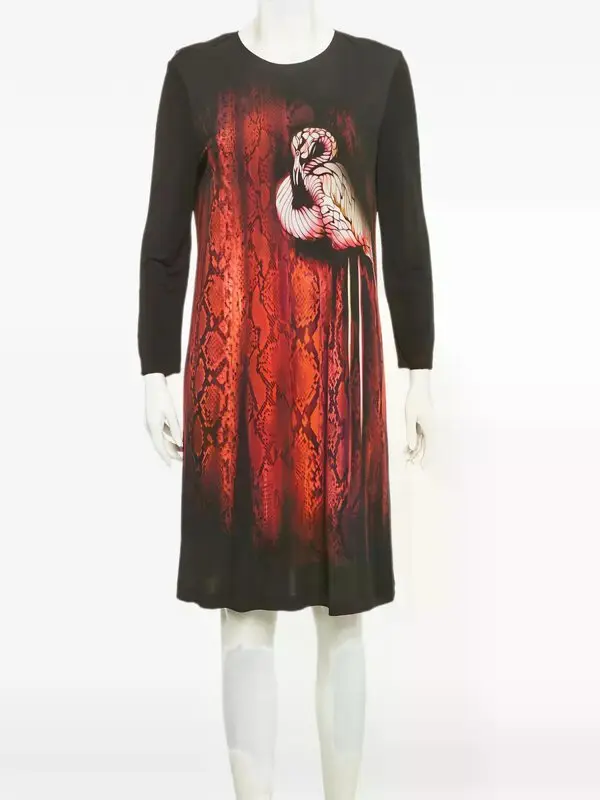 Just Cavalli Snake-print Flamingo Mini Dress