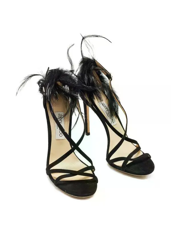 JIMMY CHOO Belissa Feather-trim Sandals