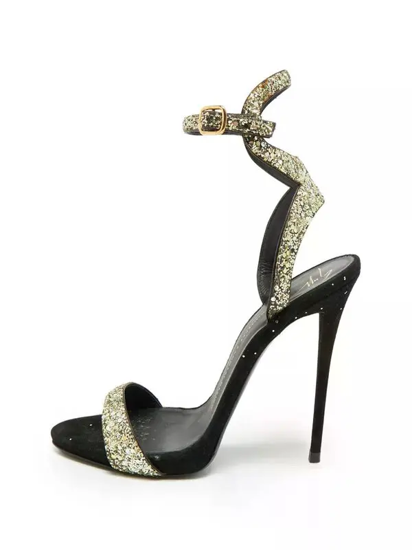 GIUSEPPE ZANOTTI Glitter Ankle-strap Sandals - Black