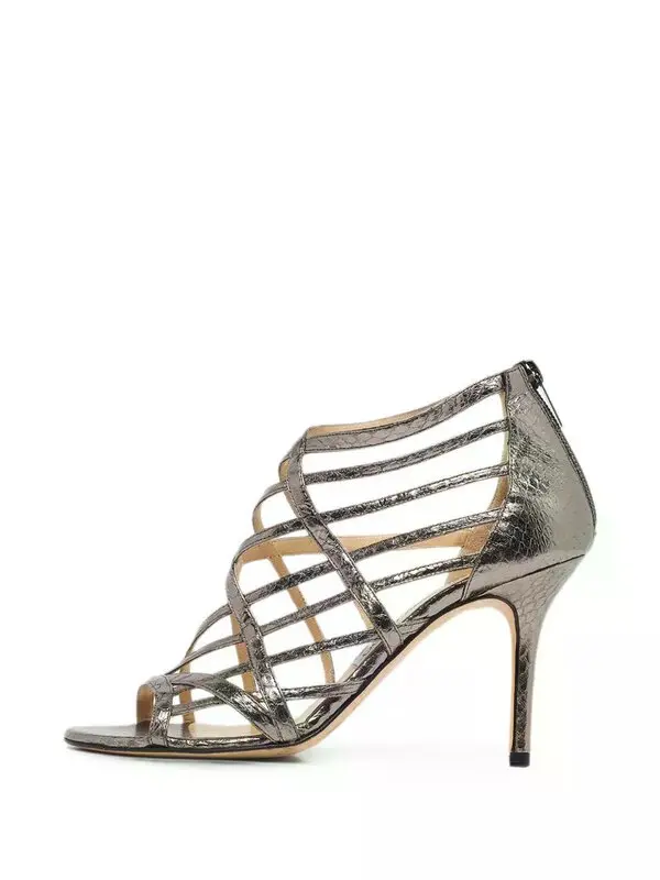 JIMMY CHOO Snakeskin-embossed Cage Sandals