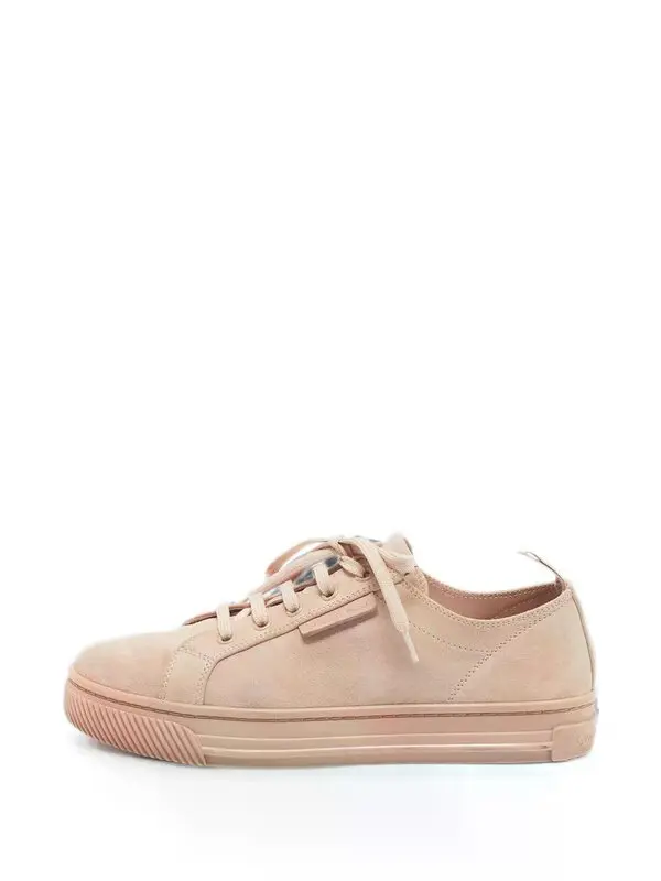 GIANVITO ROSSI Lace-up Fastening Suede Sneakers - Neutrals