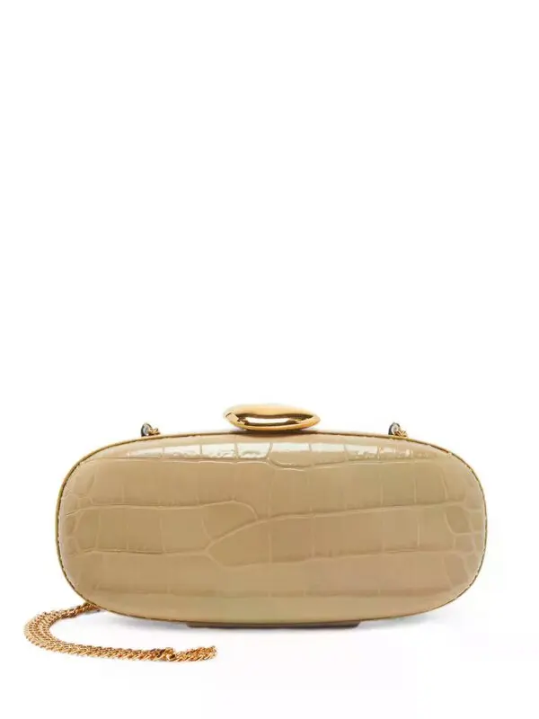 Michael Kors Tina Croc-embossed Clutch Bag - Neutrals