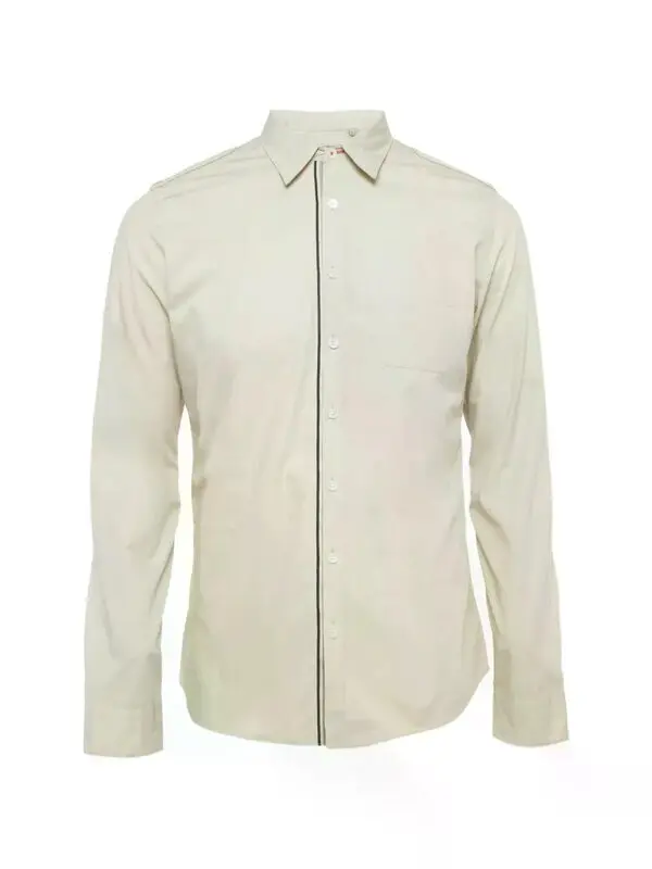 Burberry Piped-trim Chest-pocket Shirt - Grey
