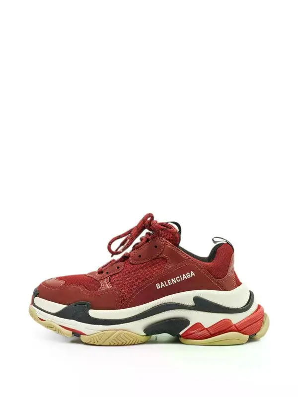 Balenciaga Triple S Panelled Sneakers - Red