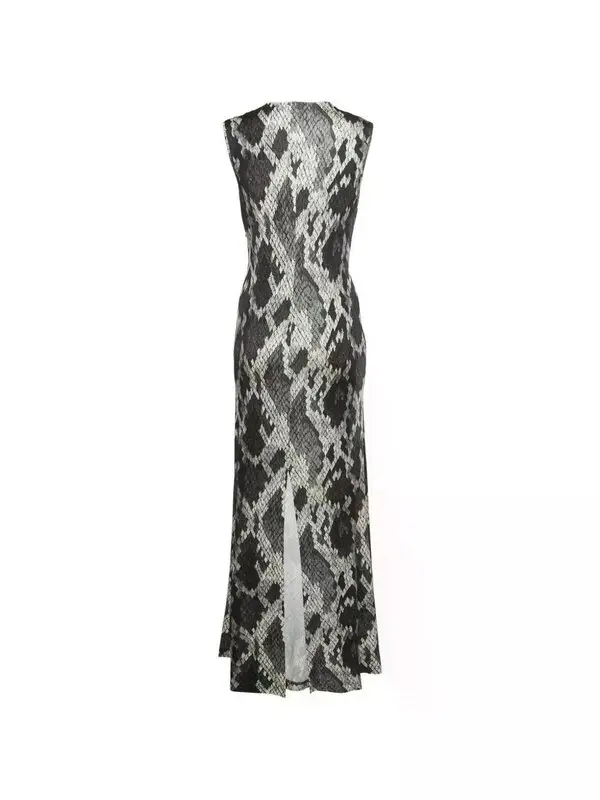 Just Cavalli Snake-effect Ruched Maxi Dress