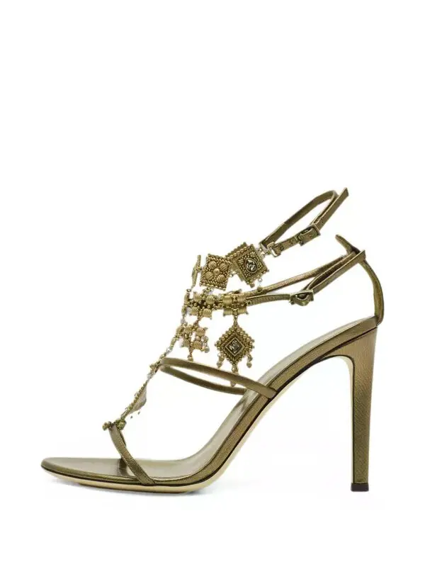 GIUSEPPE ZANOTTI Amira Charm-embellished Sandals - Green