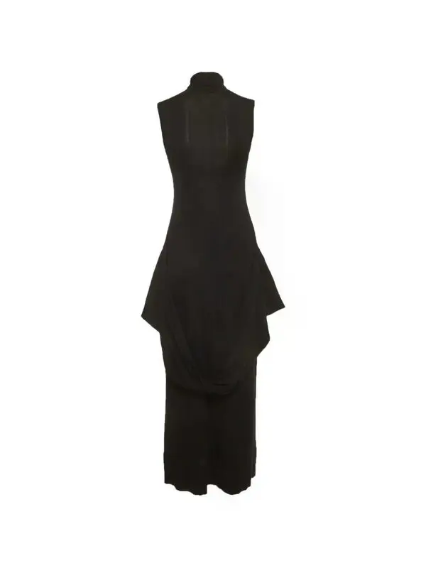 TOTEME Sleeveless High Neck Draped Midi Dress