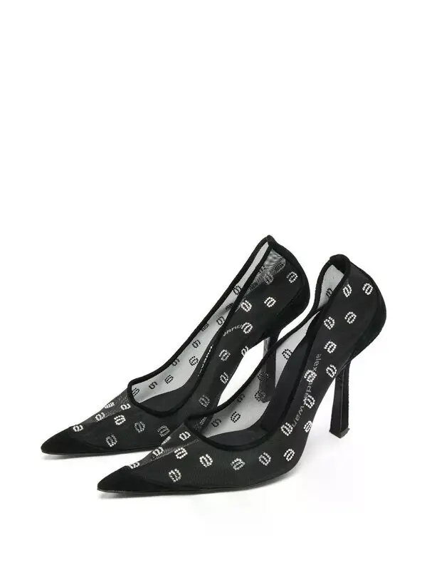 ALEXANDER WANG Delphine Crystal-logo Pumps