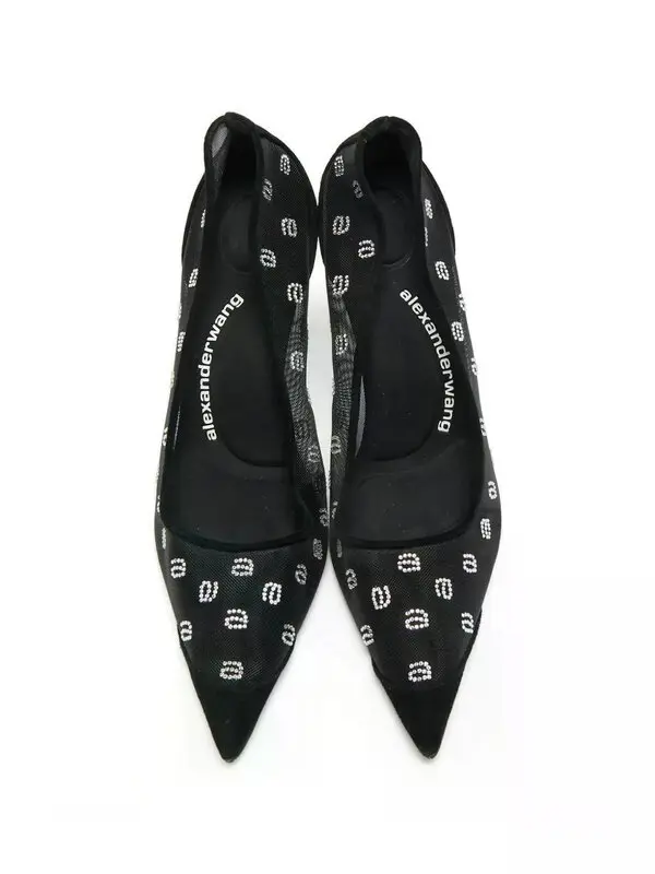 ALEXANDER WANG Delphine Crystal-logo Pumps