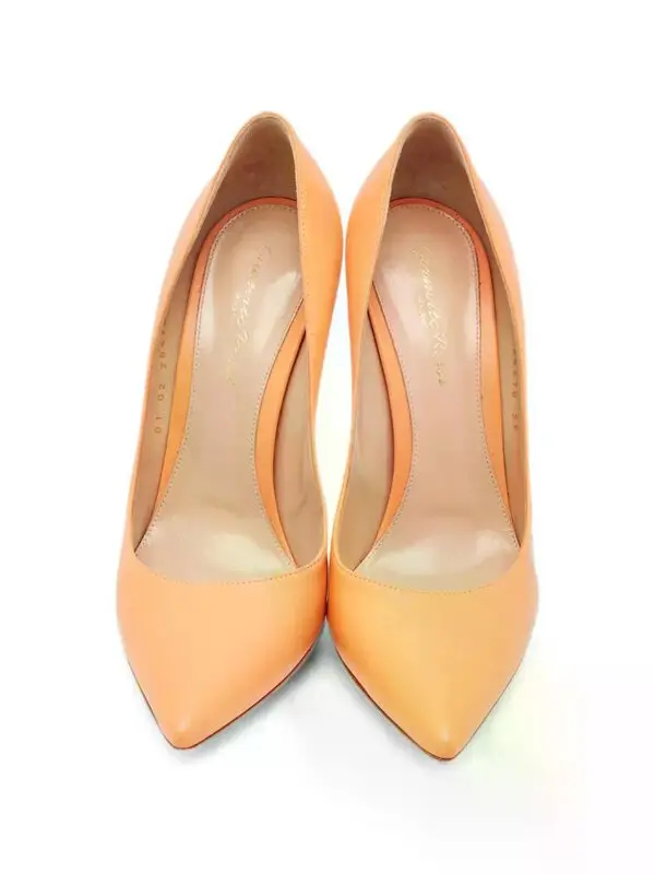 GIANVITO ROSSI Pointed-toe Leather Heeled Pumps