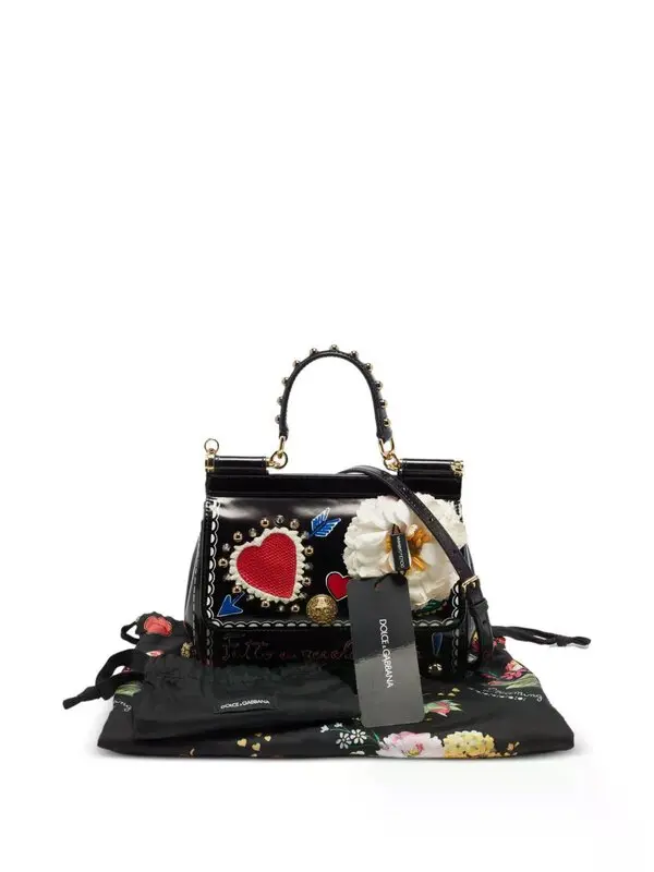 Dolce & Gabbana Miss Sicily Patent Leather Handbag