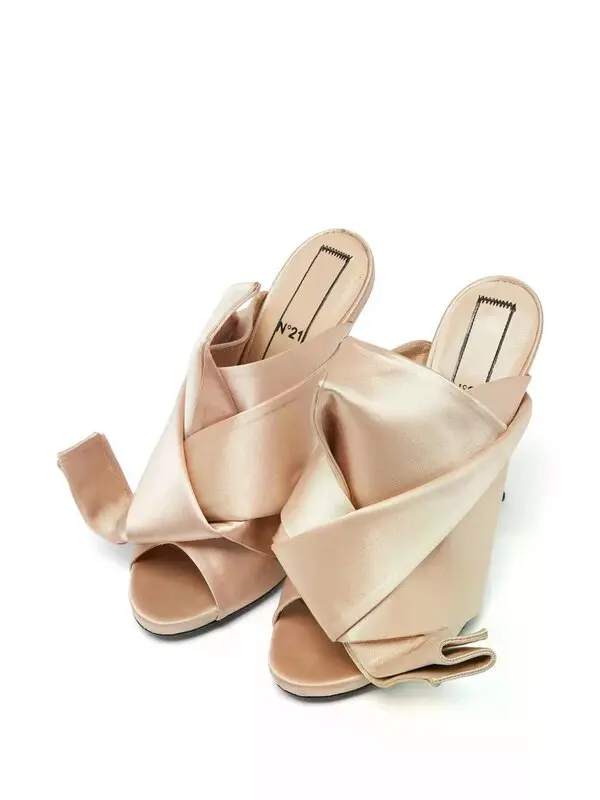 N°21 Pleated Satin Mules With Knot Detail