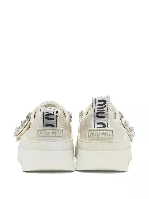Miu Miu Crystal-embellished Slip-on Sneakers