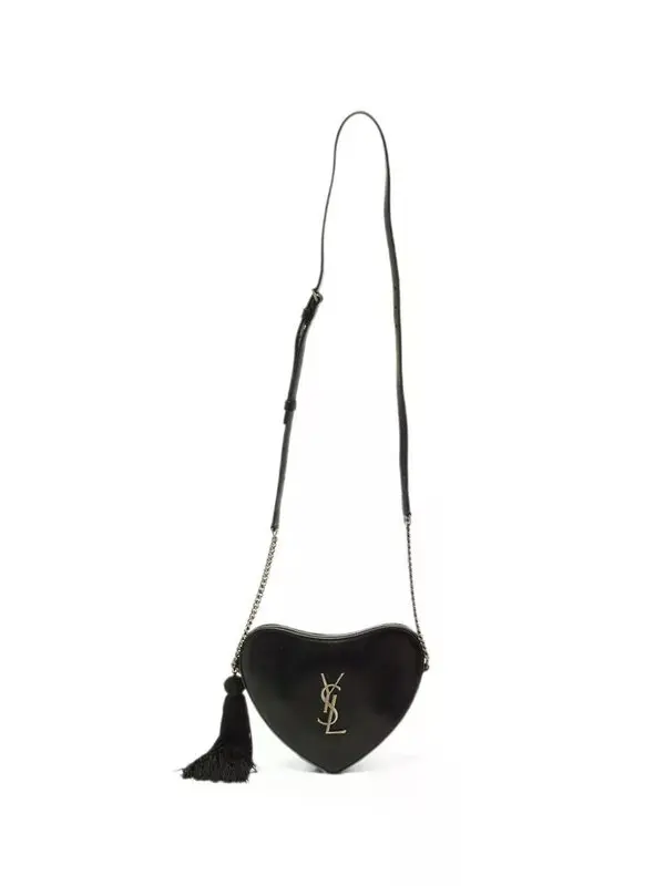 Saint Laurent 2018 Heart Chain-strap Leather Crossbody Bag - Black