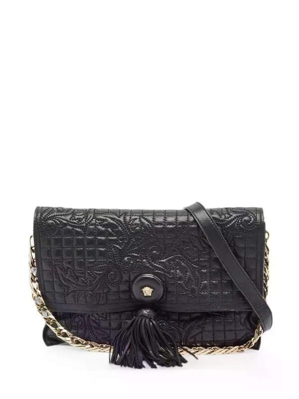 Versace Medusa Tassel Shoulder Bag - Black