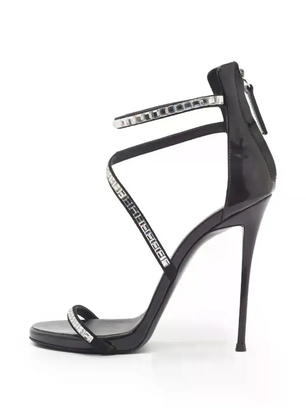 GIUSEPPE ZANOTTI Crystal-embellished Ankle-strap Stiletto Sandals - Black
