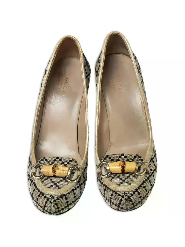 Gucci Horsebit-detail Heeled Pumps - Neutrals