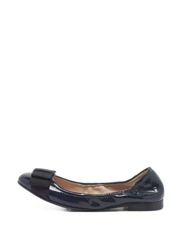 Miu Miu Bow-detail Scrunch Leather Ballet Flats