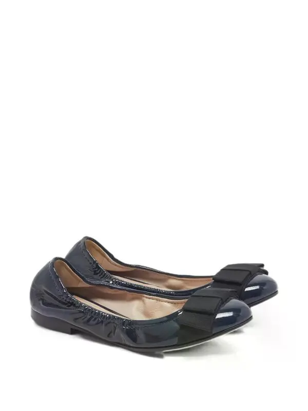 Miu Miu Bow-detail Scrunch Leather Ballet Flats