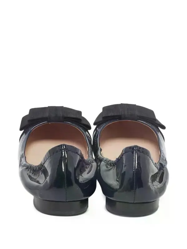 Miu Miu Patent Leather Bow Detail Ballet Flats