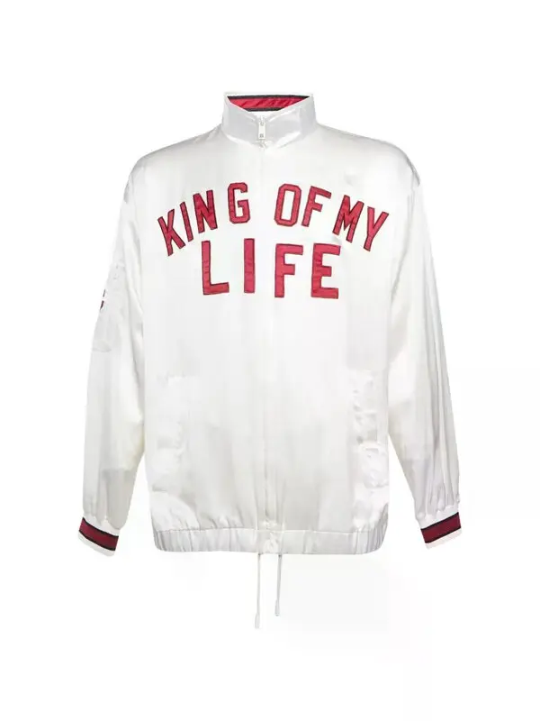 Dolce & Gabbana Embroidered-slogan Satin Bomber Jacket - White