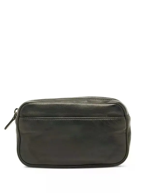 Bottega Veneta Convertible Leather Clutch - Black