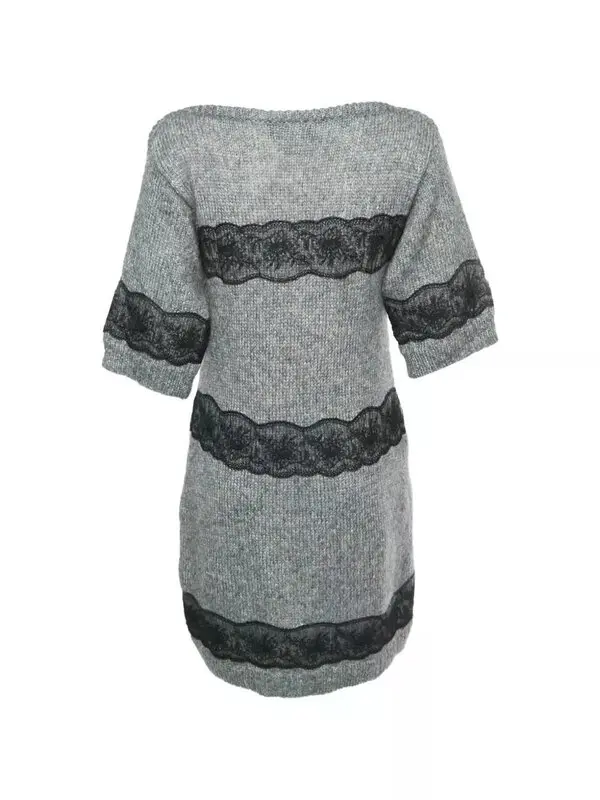 Dolce & Gabbana Lace-trim Rib-knit Mini Dress