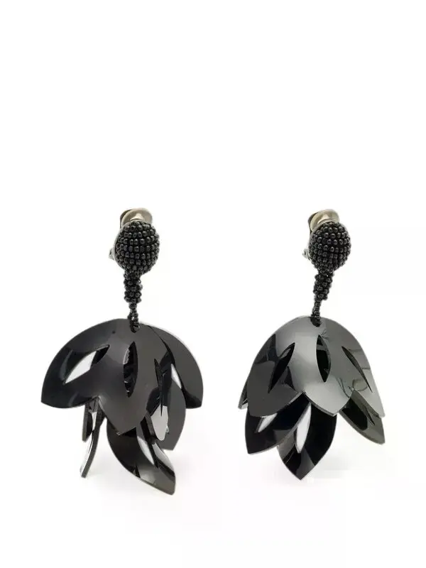 Oscar De La Renta Beaded Clip-on Earrings