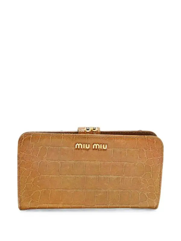 Miu Miu Croc-embossed Leather Wallet