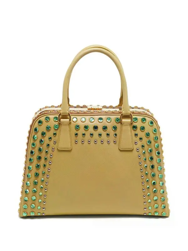 Prada Pyramid Saffiano Lux Tote Bag - Yellow